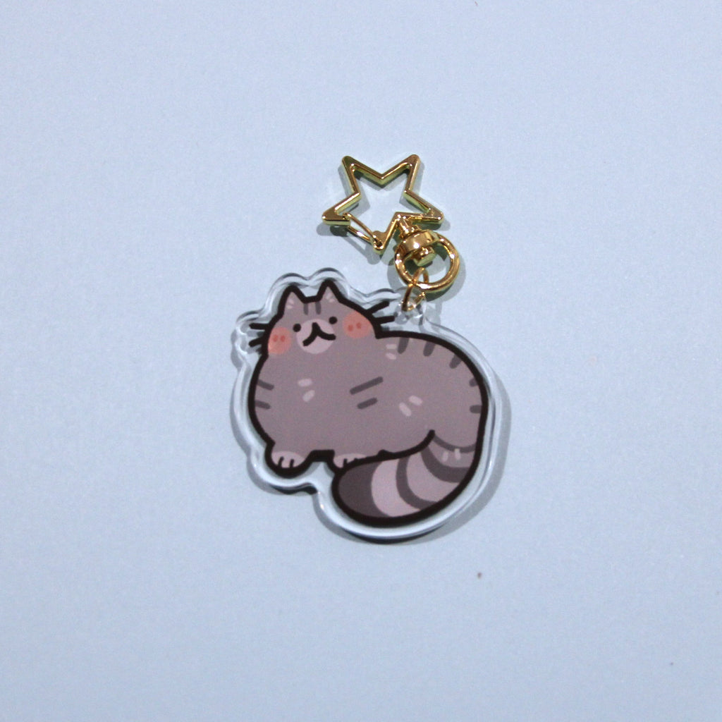 Gray Tabby Cat Keychain | crowlines