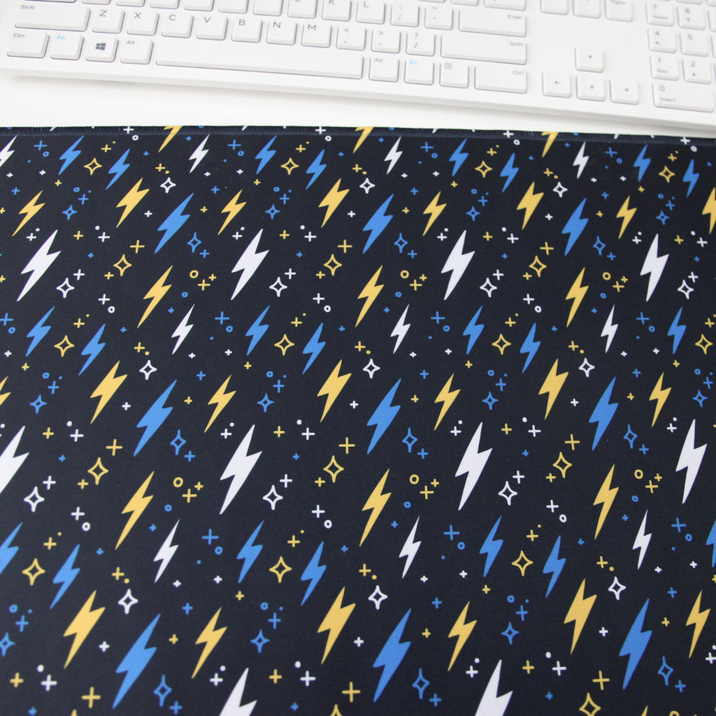 Black Lightning Desk Mat | crowlines