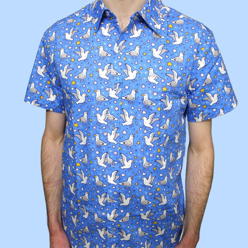 Magical Seagull Button Up Shirt | crowlines