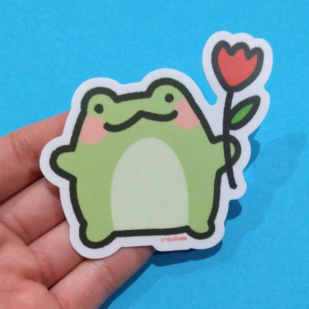 Tulip Frog Sticker | crowlines