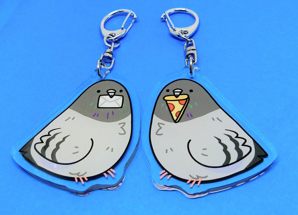Pizza Pigeon Keychain | crowlines