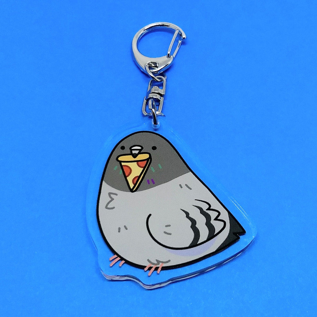 Pizza Pigeon Keychain | crowlines